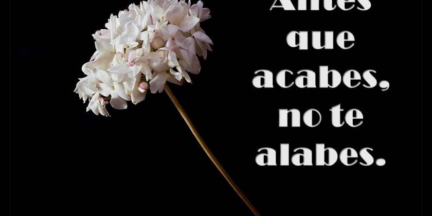 Antes que acabes, no te alabes. - Conocer el Castellano