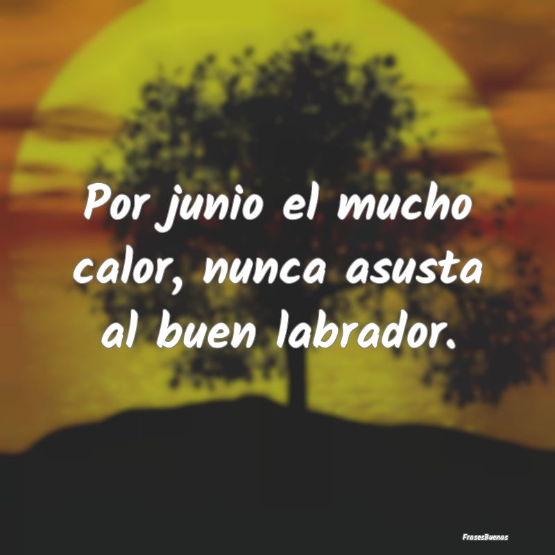 Por junio el mucho calor, nunca asusta al labrador. - Conocer el Castellano